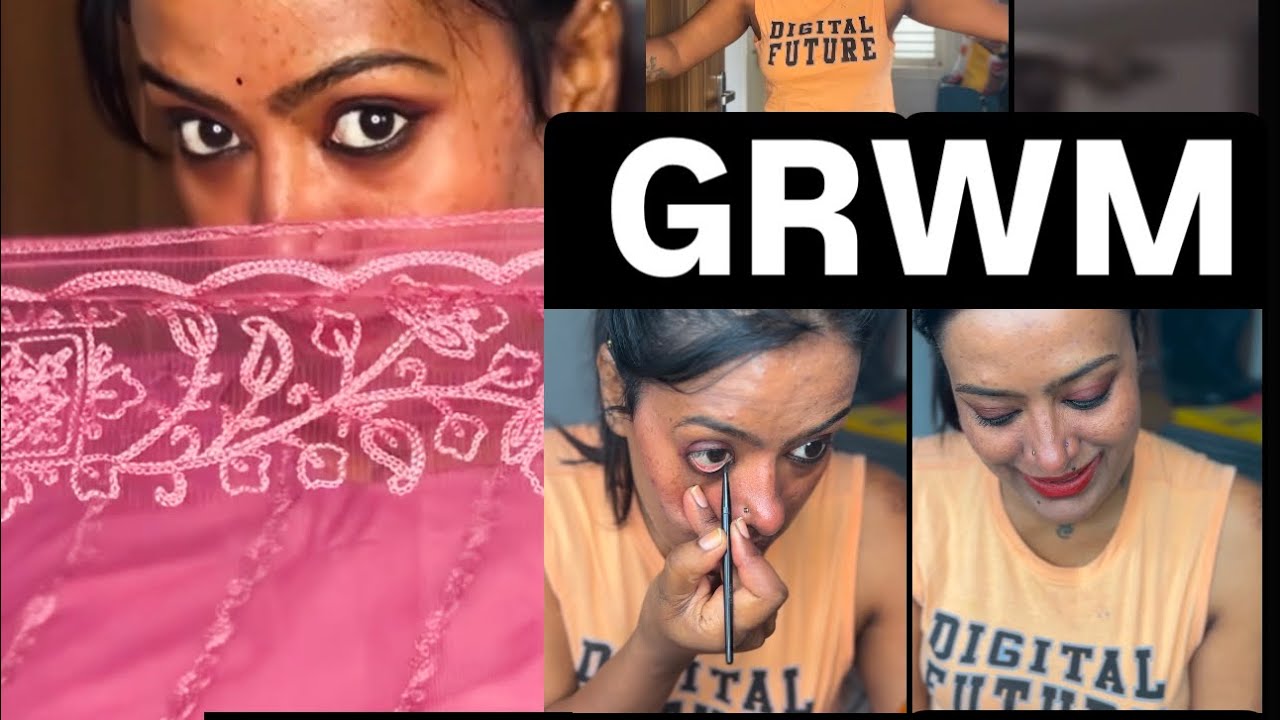 GRWM in a simple way|| first try|| routine getting ready vlog|| how to ...