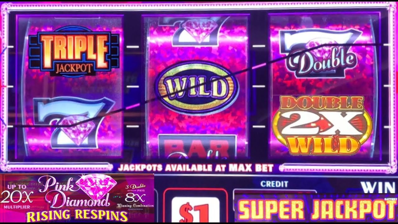 PINK DIAMOND Rising Re-Spins + Triple Double Jackpot Wild Blazing 777 + SUPER JACKPOT Wild Gems ...