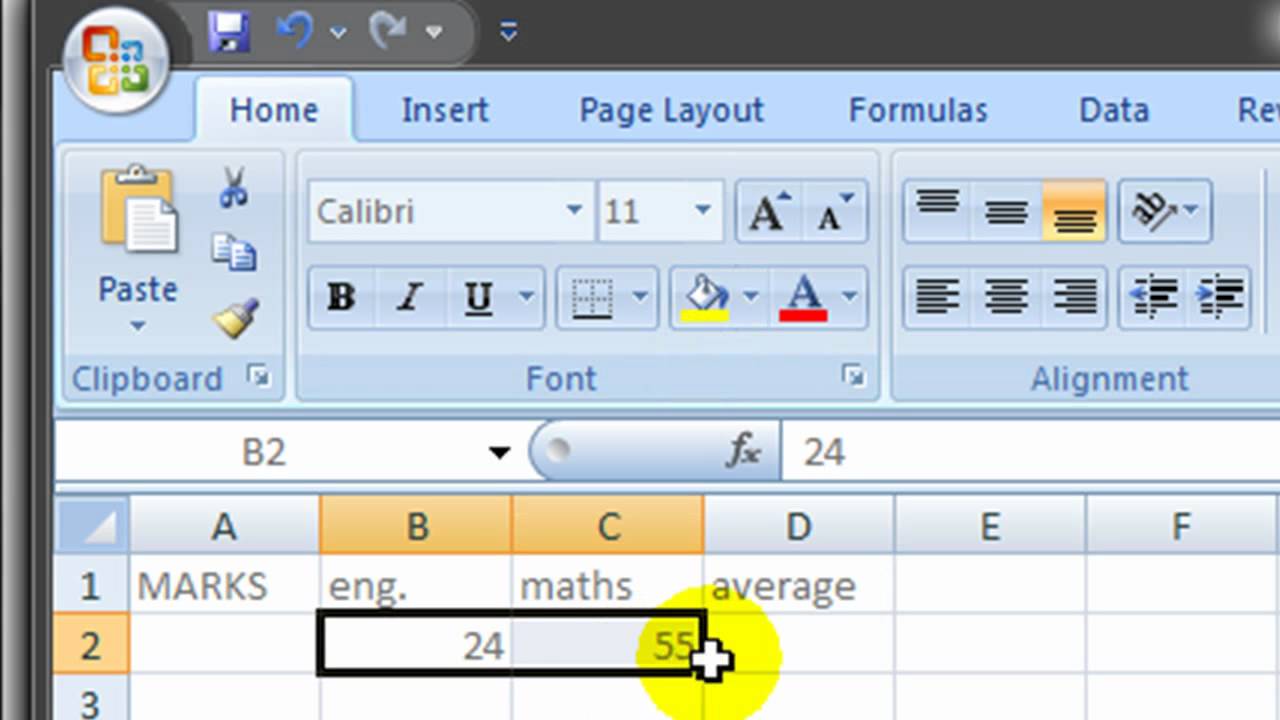 How To Find Average In MS Excel 2007 YouTube How To Find Average In MS Excel 2007 YouTube