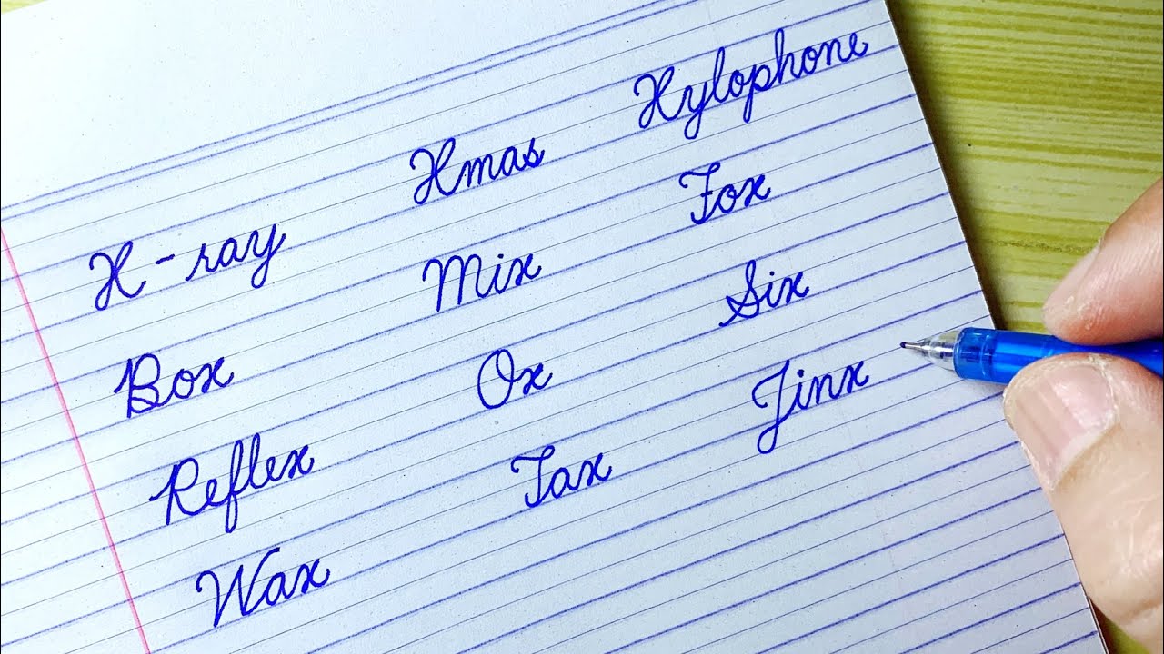 Cursive writing practice Letter X | How to write English cursive ...