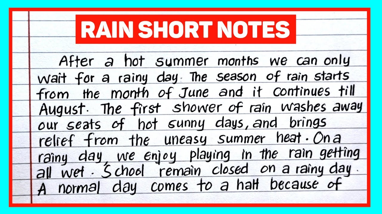 Paragraph on Rain in English | Short & Simple Writing for Students ...