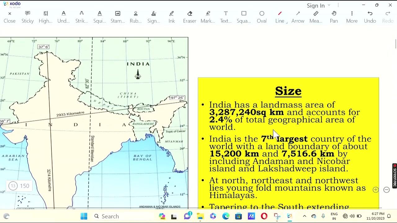 Class 9th chapter 1 India Size and Location||india size and location class 9|| ncert geography ...