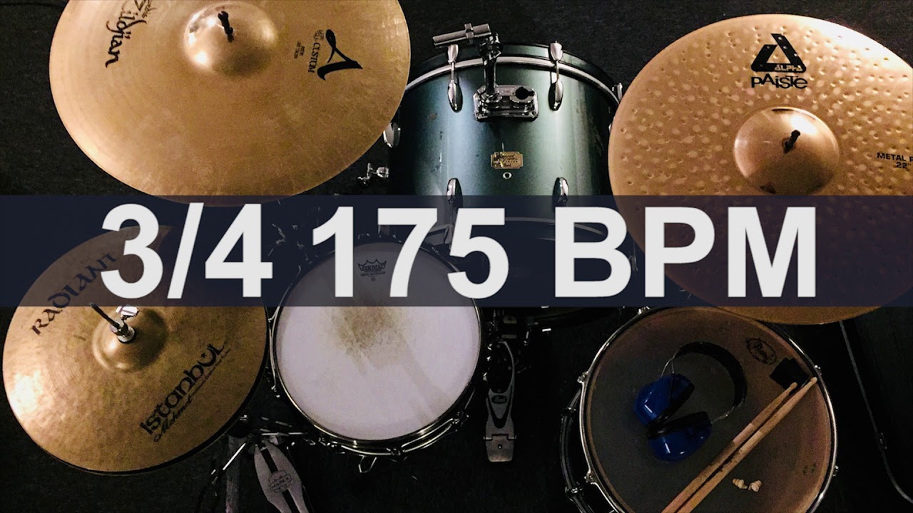 🔴 175 BPM 3/4 Heavy Drums Metronome - YouTube