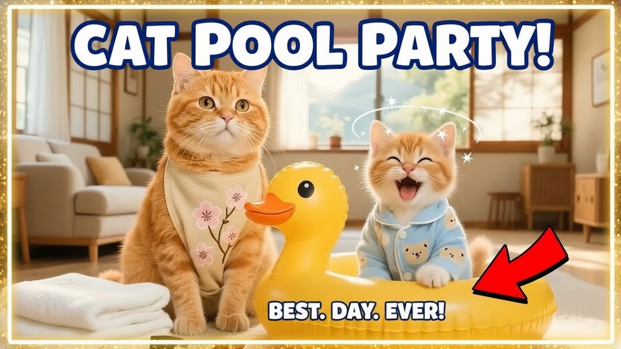 Cat pool party 🎉 Best day ever 🙌 - YouTube