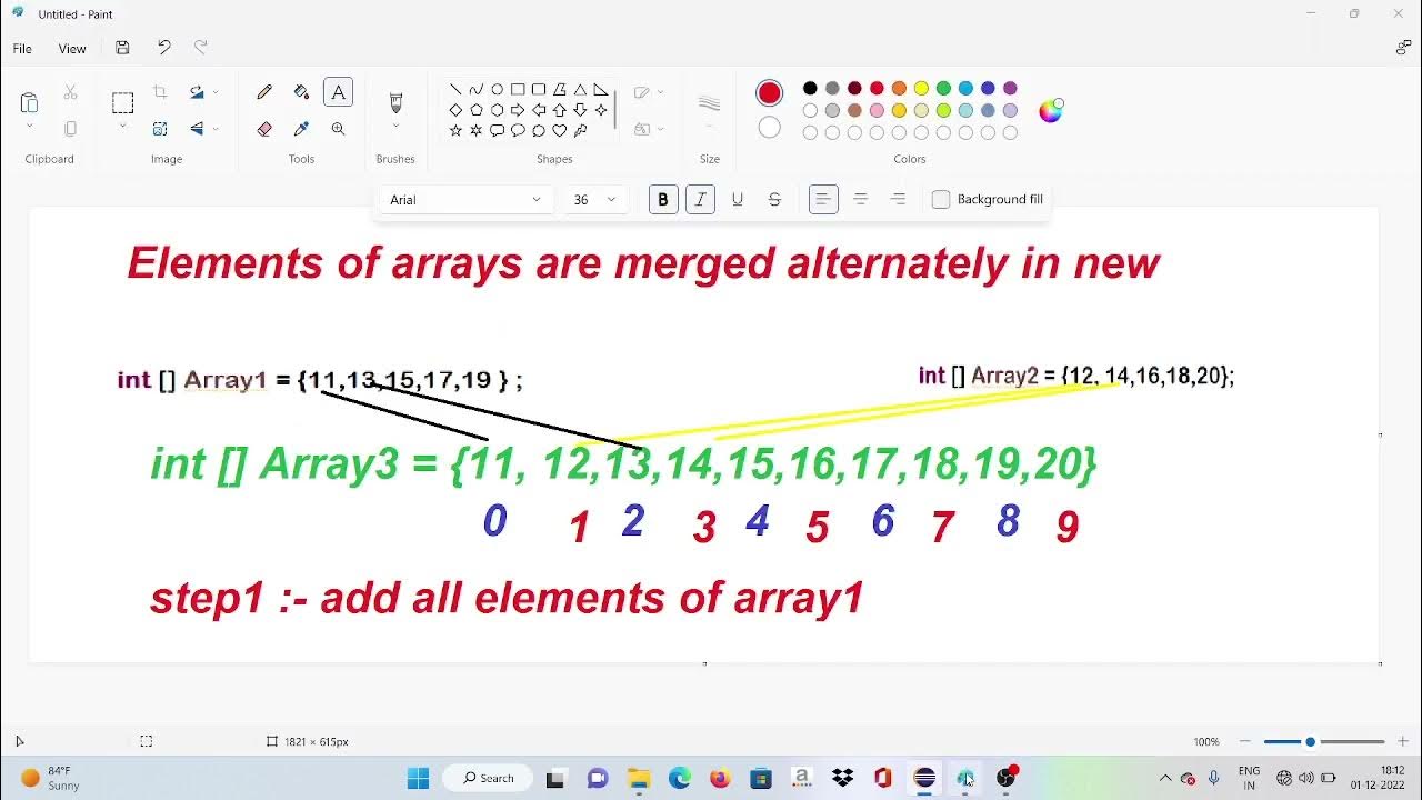 Merging elements of TWO arrays alternately to get one single Array - YouTube