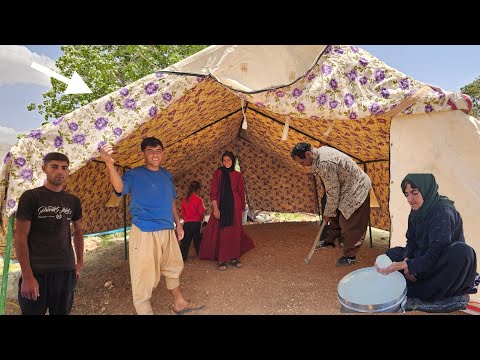 🌿 Busy Nomadic Family Day | Making Butter, Building a Natural Fridge & Setting Up a Giant Tent 🏕️
