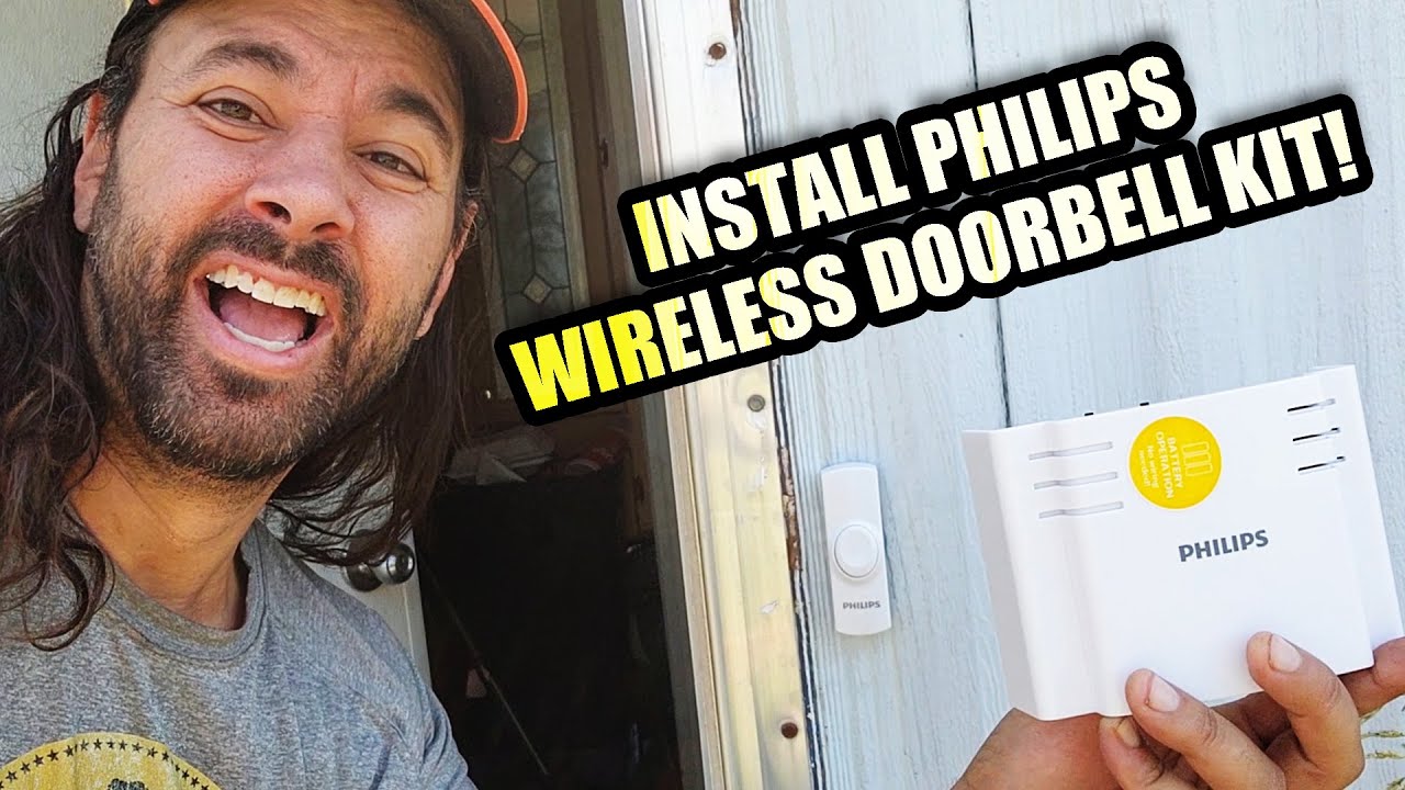Install PHILIPS Wireless Doorbell Kit - Battery-Operated 90 dB Model ...