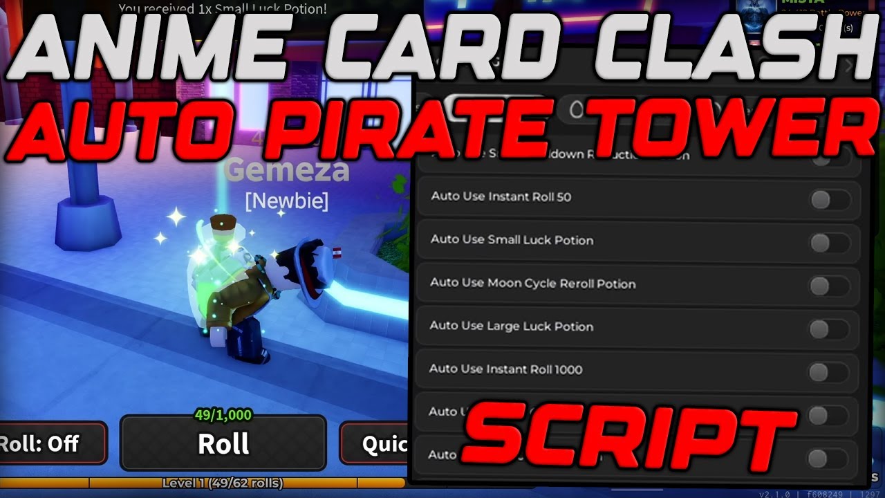 [TOWER] Anime Card Clash Script - Auto Pirate Tower, Auto Boss Roblox ...
