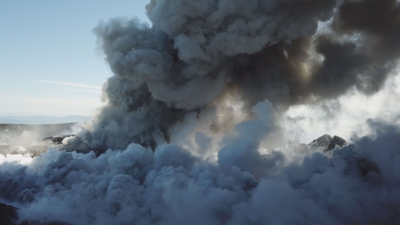 Stunning 4K Aerial Footage Explosive Volcanic Eruption At Shinmoedake ...