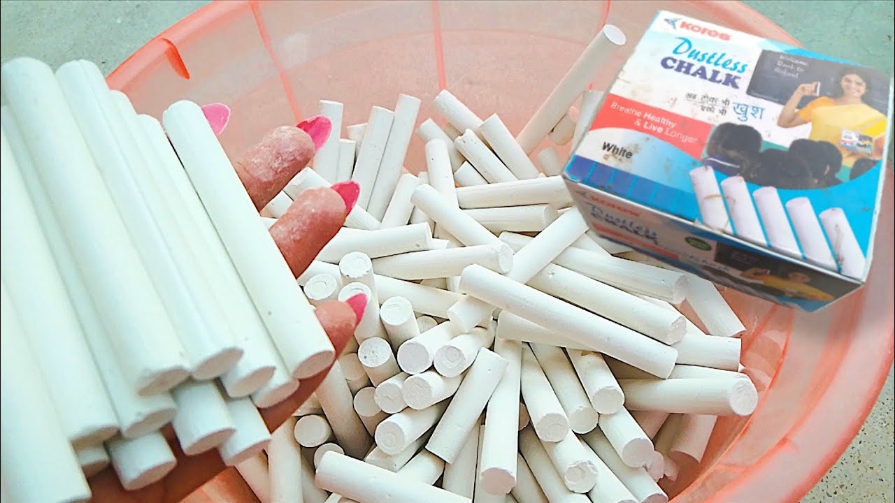 White School chalk// new unboxing // Kores brand // 100 chalk piece ...