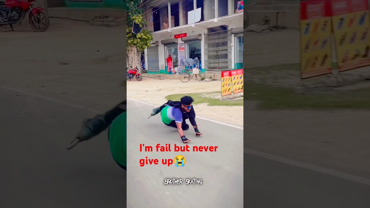 I'm fail but never give up 😭#ytshorts #inlineskating #brotherskating # ...