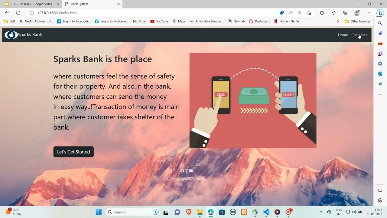 spark bank website using html CSS JavaScript and mongo DB - YouTube
