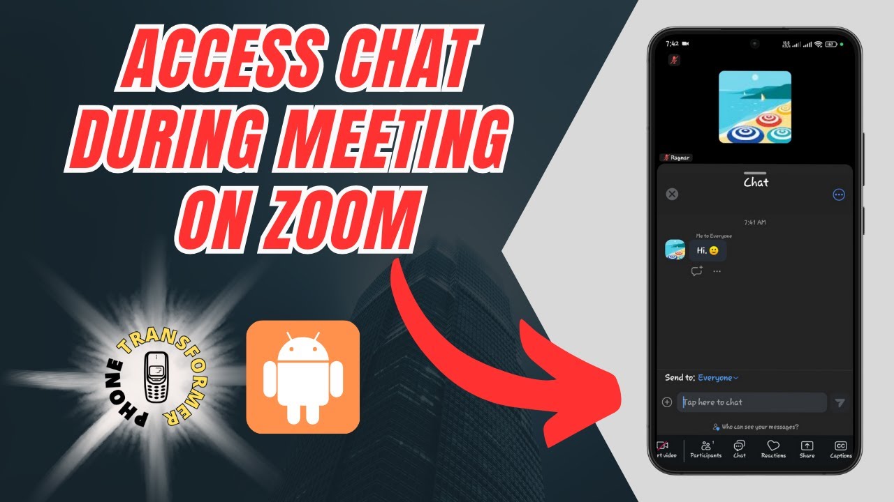 How to Access the Chat During Meeting on Zoom In Android - YouTube