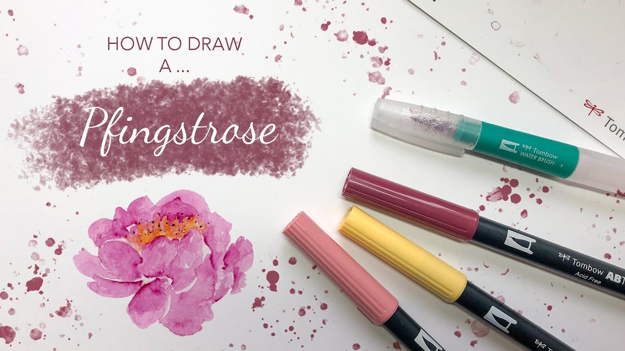 How to draw... Pfingstrosen - YouTube