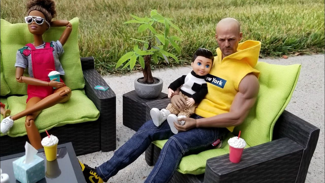 How to make a Doll Patio complete Set with a Plant - YouTube