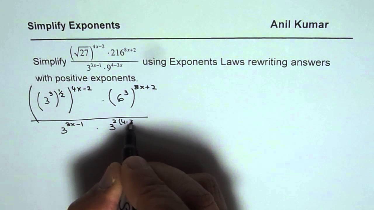 Simplify Expression with Rational Exponents - YouTube