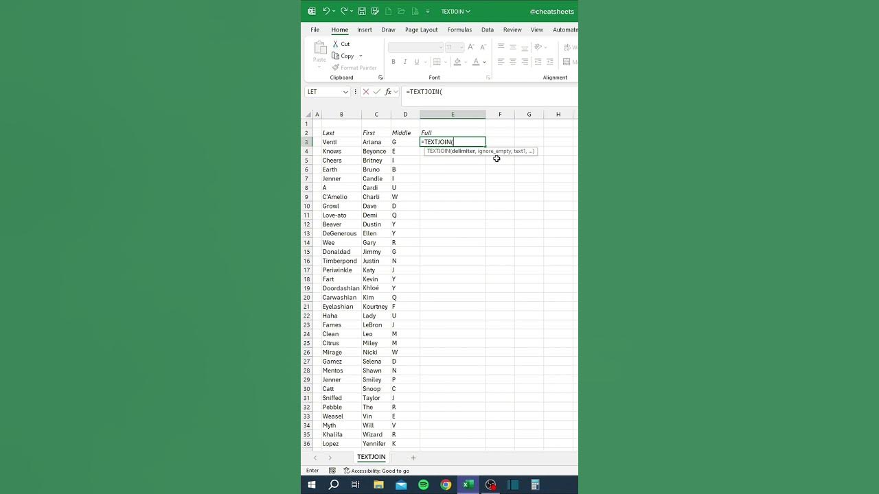 TEXTJOIN in Excel‼️ #excel - YouTube