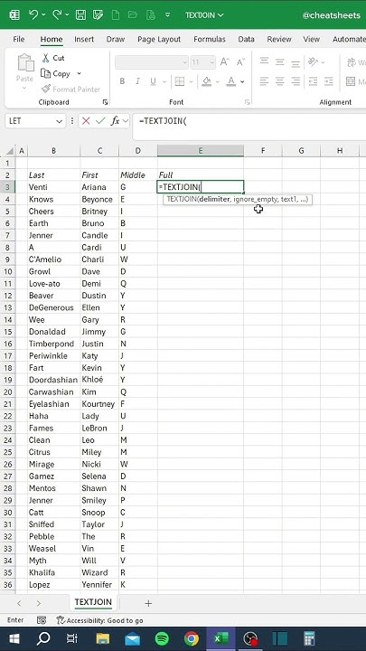 Textjoin In Excel‼️ Excel Youtube