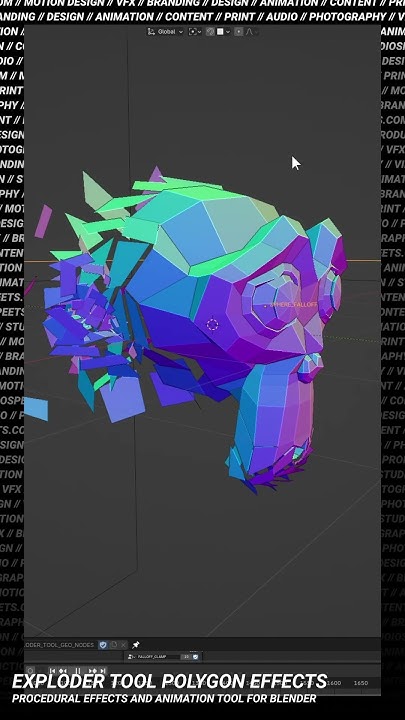 Polygon effects in Blender with Exploder Tool #b3d #blender #blender3d #3danimation - YouTube