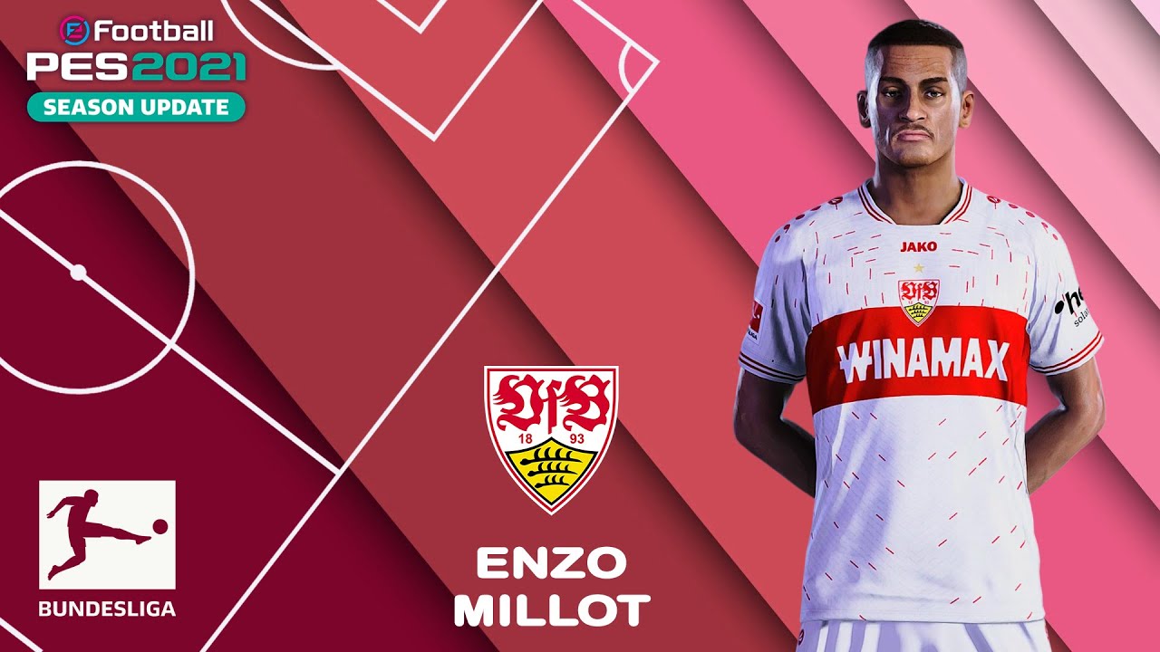 E. MILLOT face+stats (VfB Stuttgart) How to create in PES 2021 - YouTube