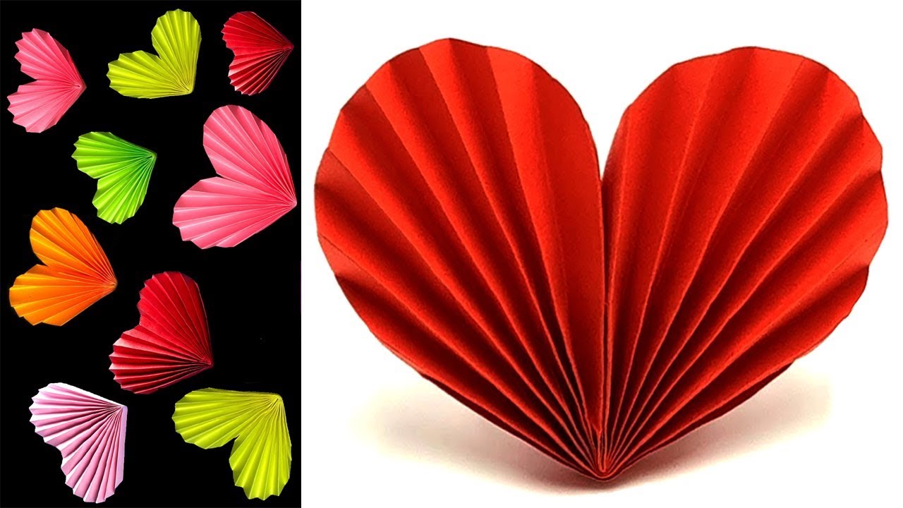 PAPER HEARTS FOR FEBRUARY 14 / FAN HEART TO DECORATE OR GIFT IN SAN ...