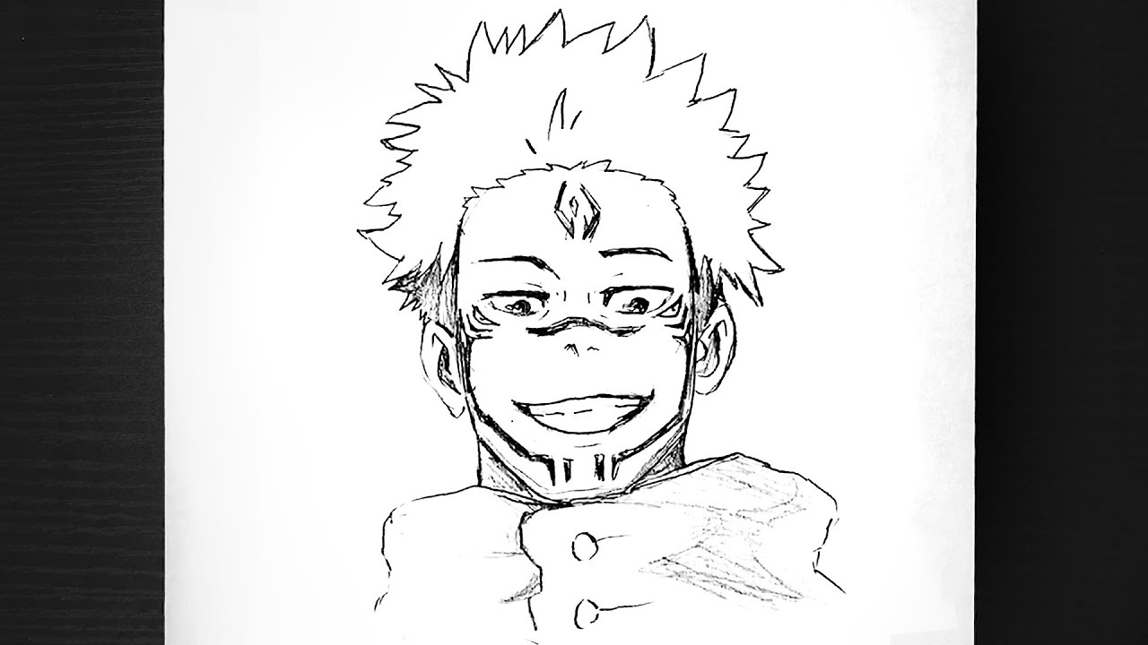 How to draw Ryomen Sukuna Jujustsu Kaisen | Anime drawing tutorial step ...