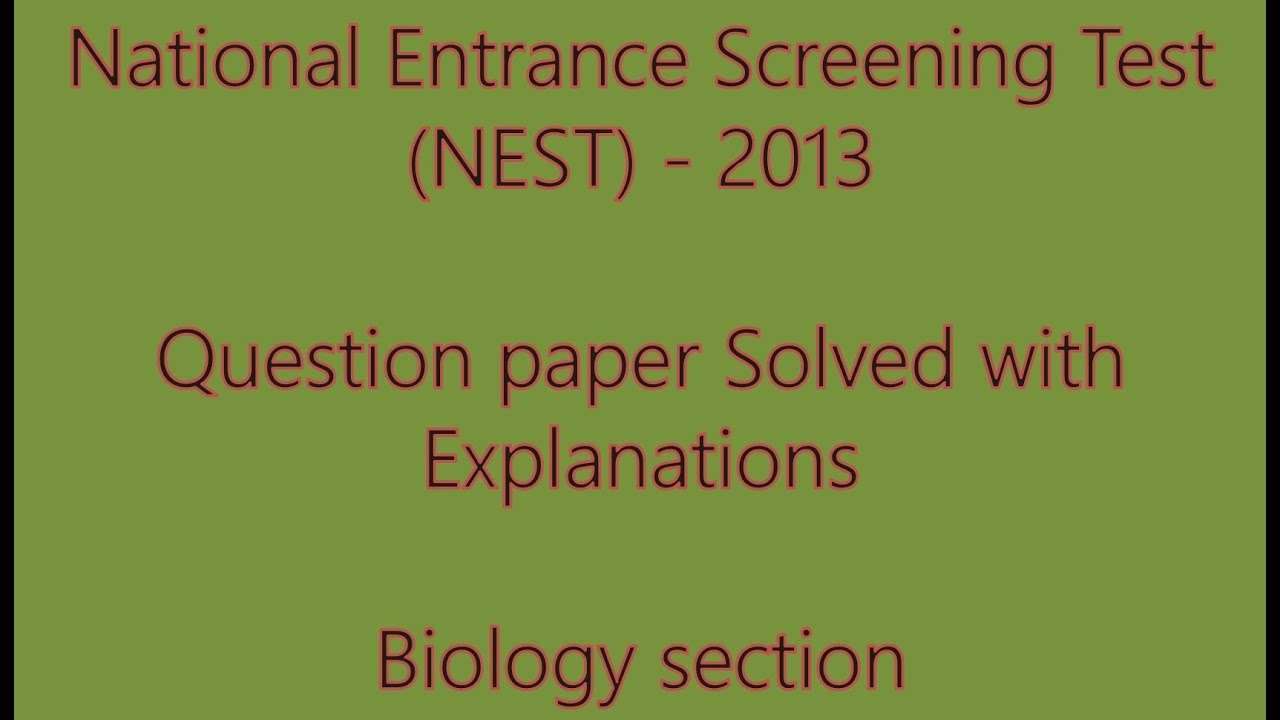 NEST 2013 question paper solved with explanation - YouTube