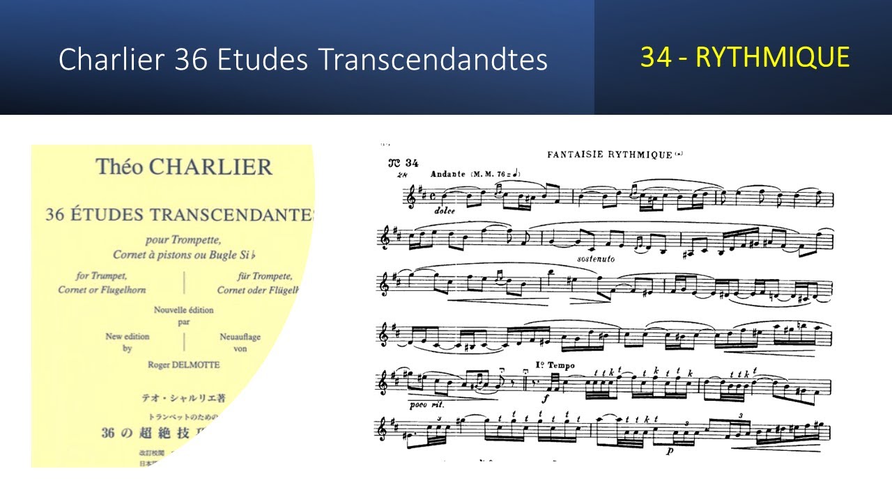 🎺🎺[TRUMPET ETUDE] Charlier 36 Etudes Transcendandtes No 34 – (Fantaise ...