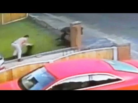 Women steal lawn from outside house