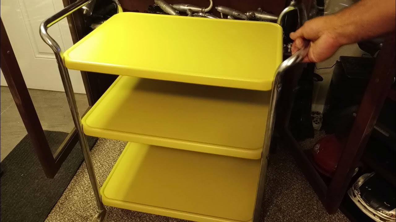 Classic vintage 50s 60s Cosco 3 tier metal rolling utility cart ...