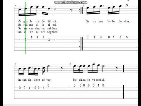 Nazan Şoray    Sana Merhaba Dedim  Nota   Tab