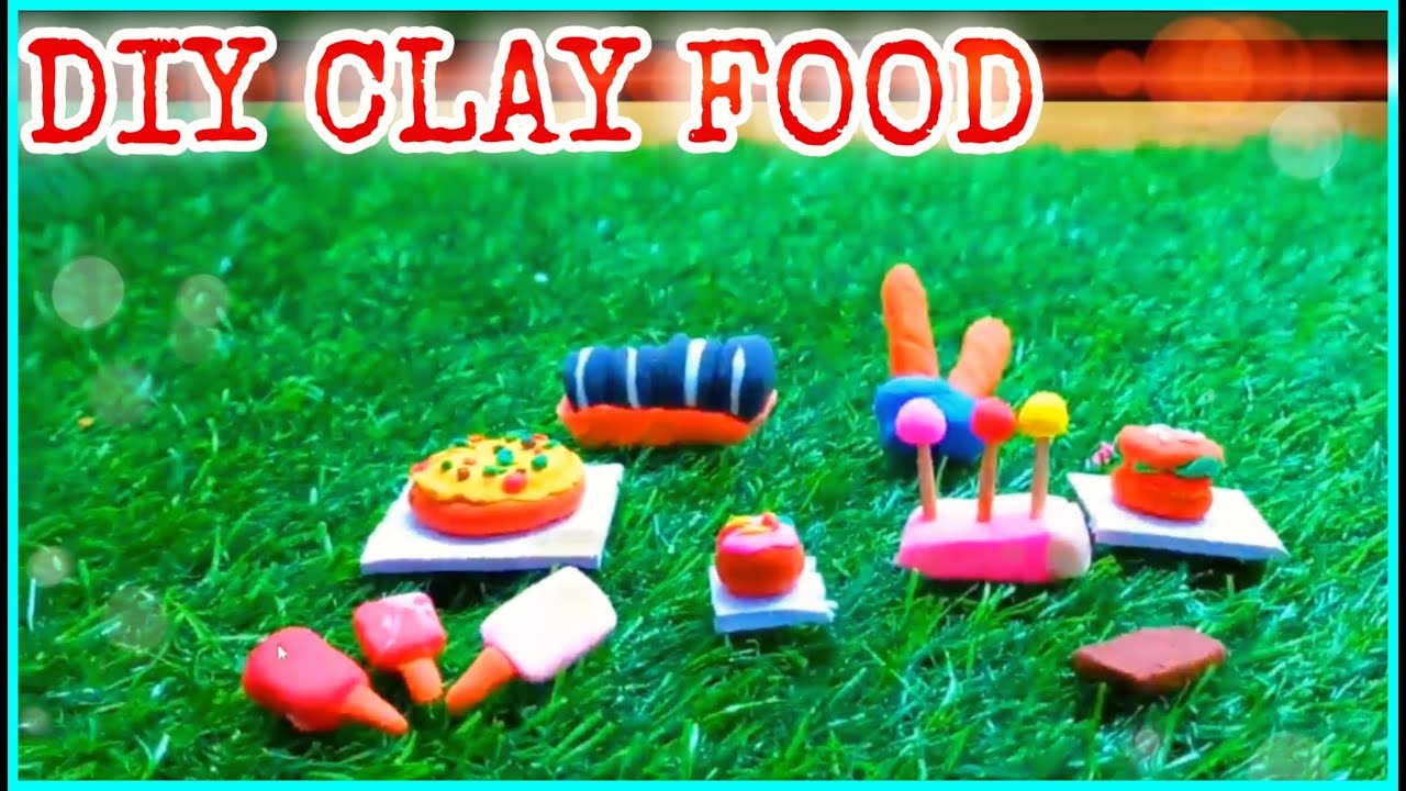 How to make food for Barbie doll / diy clay food for dolls 🍒( CLAY ...