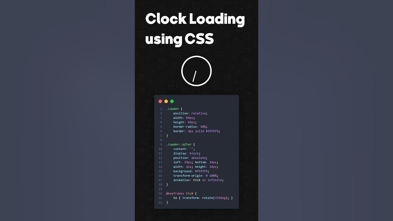 Css Clock Loading Animation Shorts Youtube