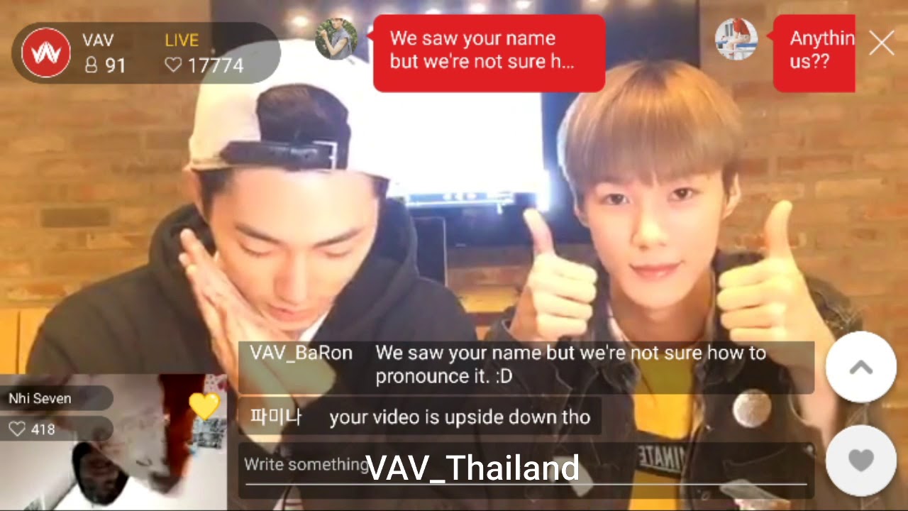 171022 #VAV App Livechat - #Baron & #Ayno - YouTube