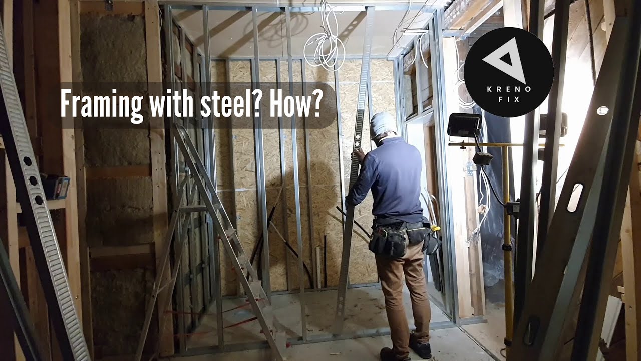 How I frame bathroom walls with metal. Steel framing. Bathroom and ...