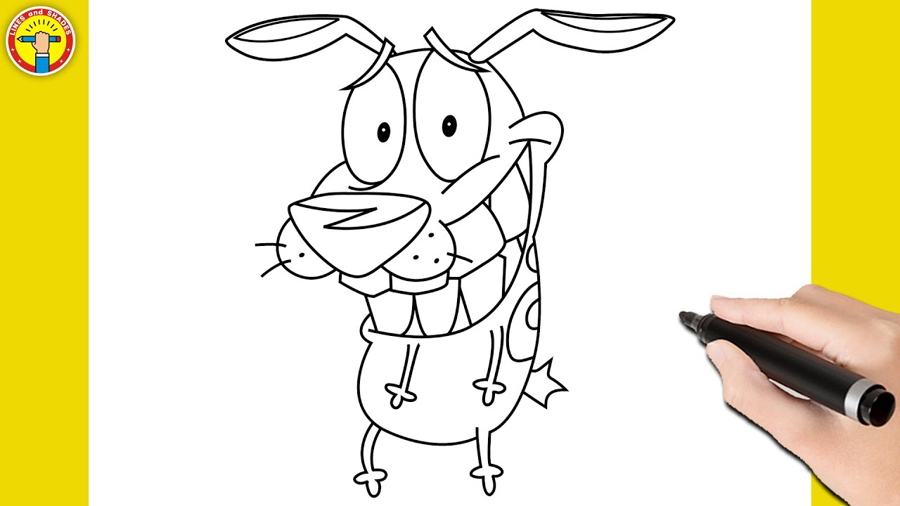 How to Draw Courage - Step by Step | Courage the Cowardly Dog | Easy ...