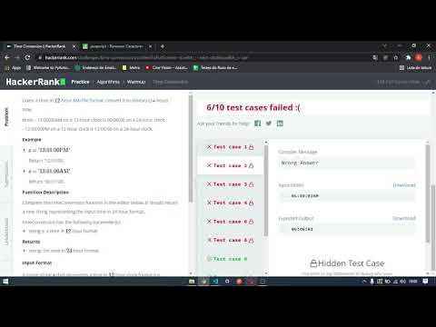 HackerRank - Time Conversion parte 2 (Desafio de programção javascript ...