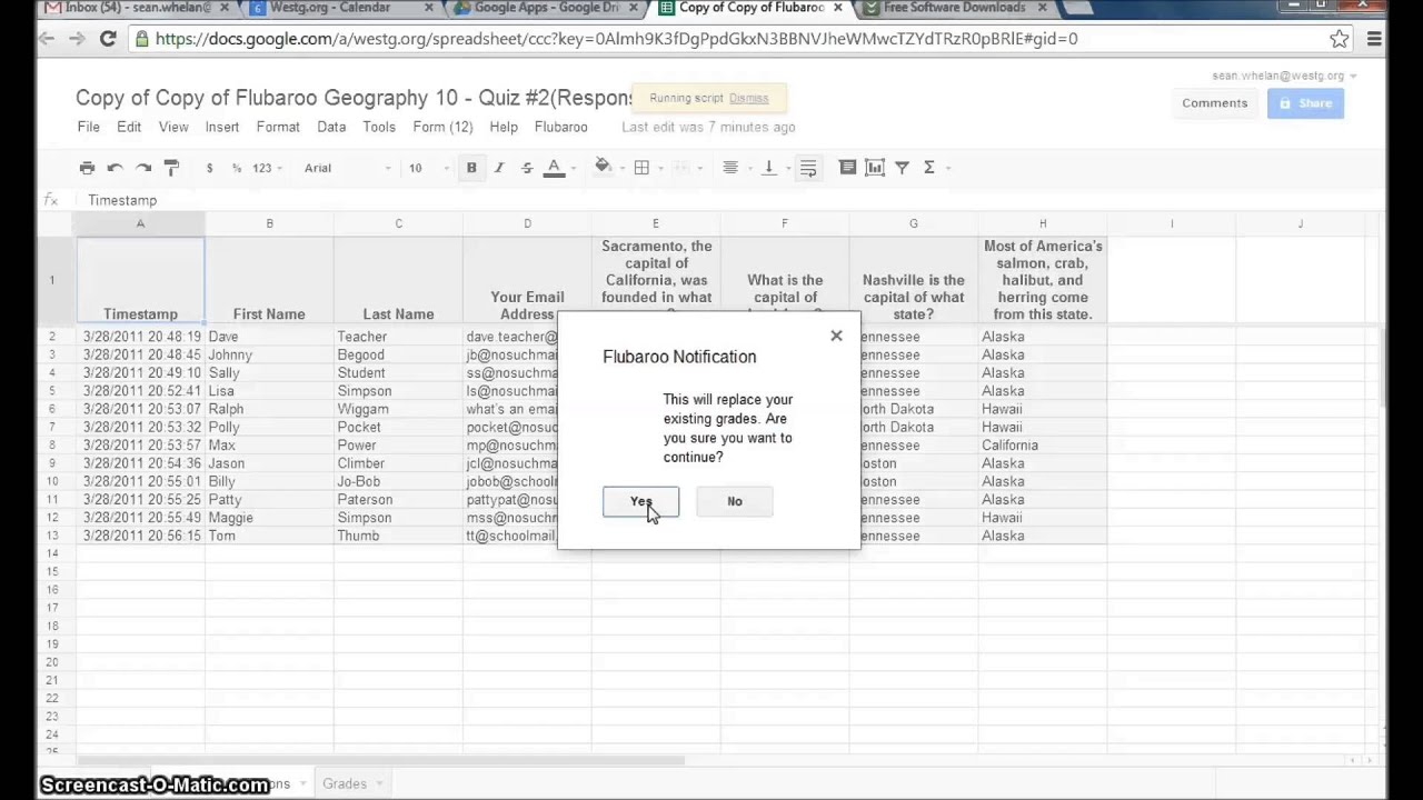 How to use Flubaroo to grade a Google Forms quiz - YouTube