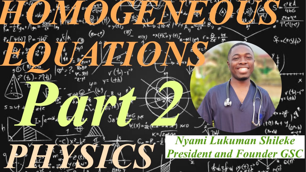 How to solve homogenous equations with examples part 2 - YouTube