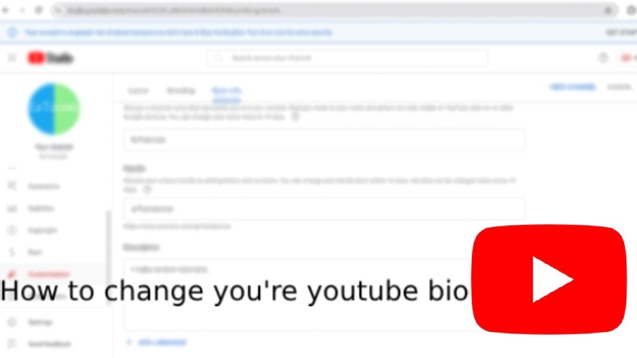How to change you're YouTube bio. - YouTube