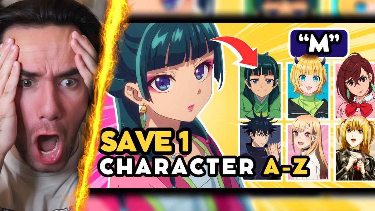 Save 1 ANIME CHARACTER for each LETTER (A-Z) - YouTube