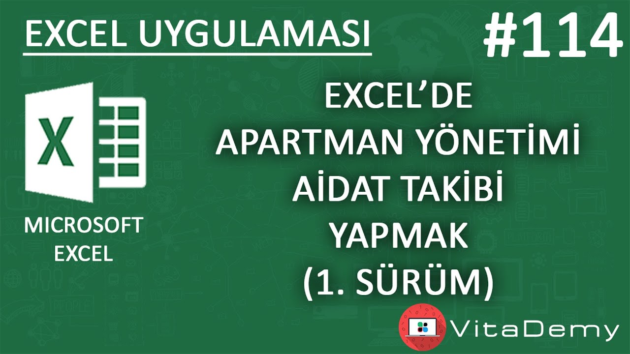 Excel'de Apartman Aidat Yönetimi | Excel Uygulamaları #114 - YouTube