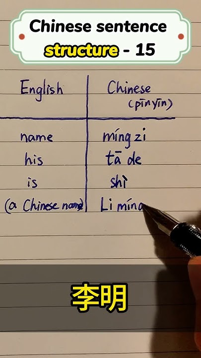 Chinese sentence structure 15 - YouTube
