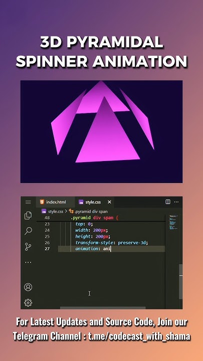 🔺 3D Pyramidal Spinner Animation | HTML CSS JS #ytshorts #viral #coding #programming - YouTube