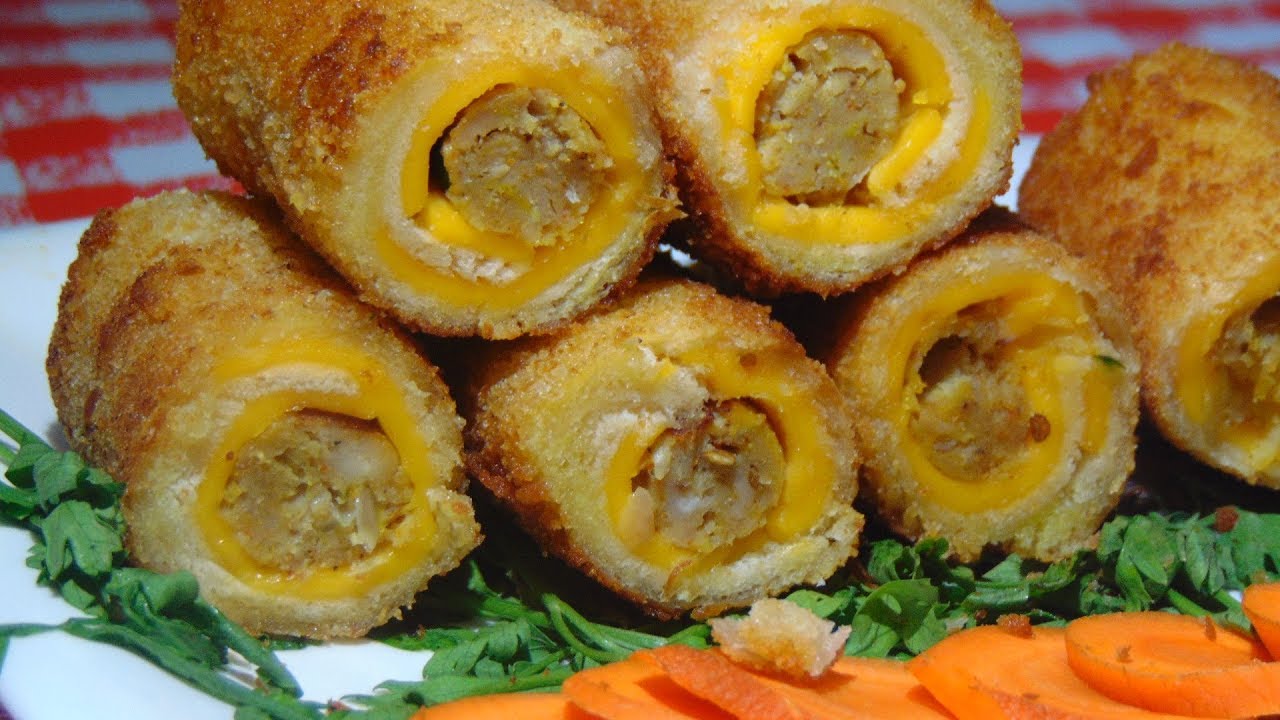 Chicken kabab Bread Roll Recipe by Lively Cooking - YouTube