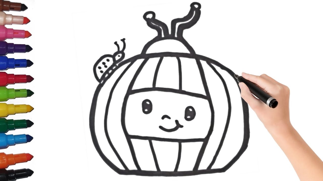 How To Draw Cocomelon Logo | Easy Drawing and painting Cocomelon For ...