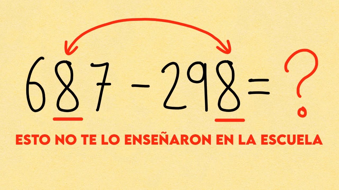 🤯Cómo RESTAR en 3 SEGUNDOS (de forma MENTAL) | TRUCO matemático para el ...