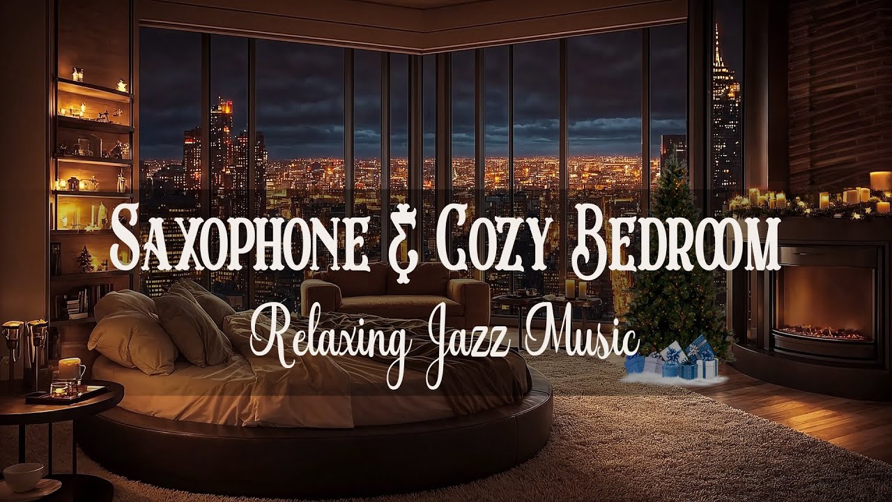 Jazz Saxophone Music 2025 🎷 Cozy Bedroom And Christmas Night In New ...