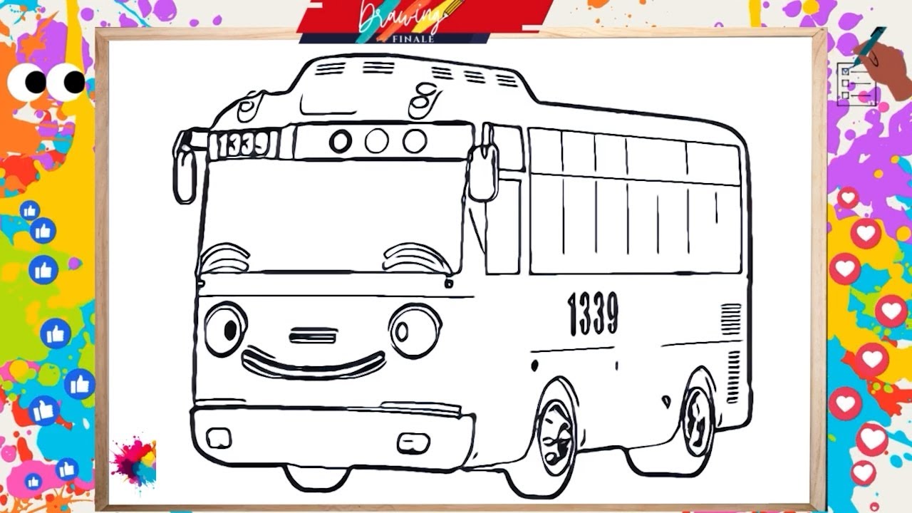How to Draw a Cute Tayo Bus Step-By-Step Drawing and Coloring for Kids ...