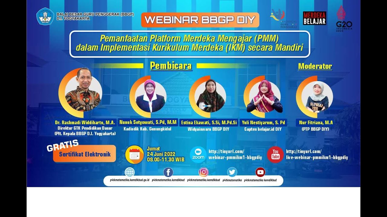 Webinar Seri 1 BBGP DIY: Pemanfaatan Platform Merdeka Mengajar (PMM ...